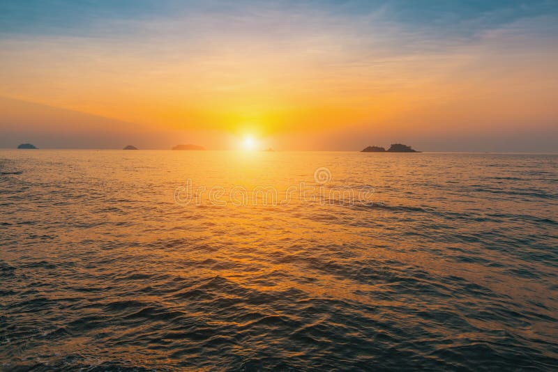 Sunset Over the Calm Waters of the Sea. Nature. Stock Photo - Image of ...