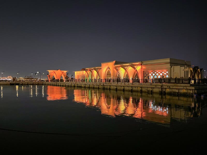 Sunset Over the Capital of Qatar, Over Doha Stock Photo - Image of blue ...