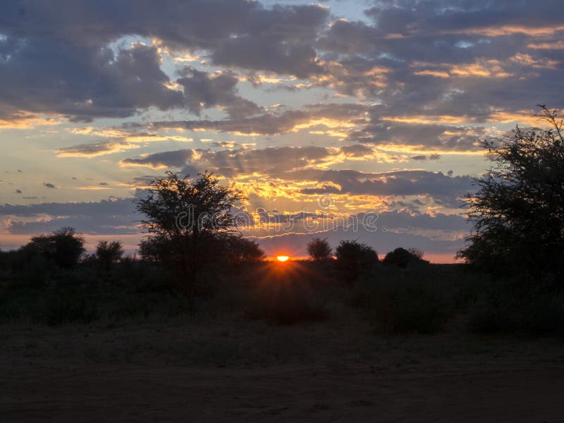 Sunset Over Central Namibia. Stock Image - Image of namibia, house ...
