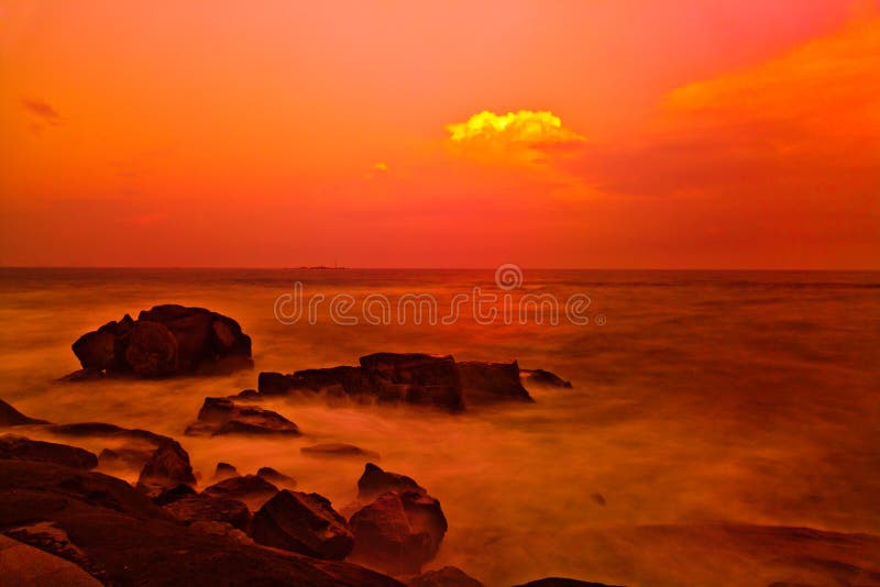 Sunset over China Sea stock image. Image of color, scenery - 53134501