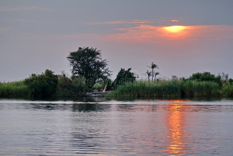 Sunset Over the Chobe River Stock Image - Image of chobe, pink: 123868409