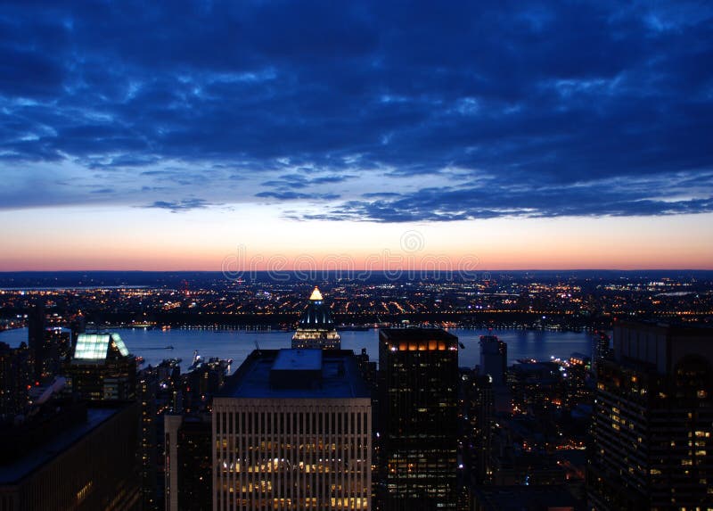 Sunset over the city stock image. Image of skyscraper - 10720319