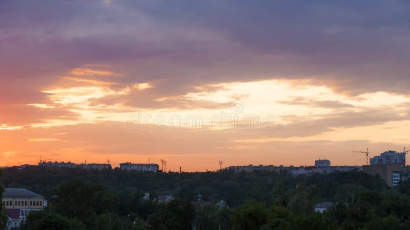 Sunset over the city stock photo. Image of people, midair - 33780476