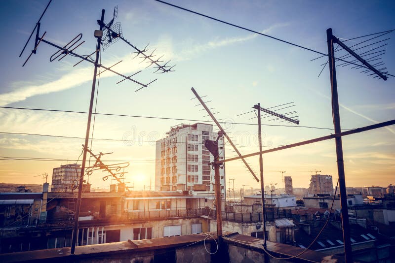 Sunset Over the City Landscape Stock Photo - Image of beautiful, modern ...