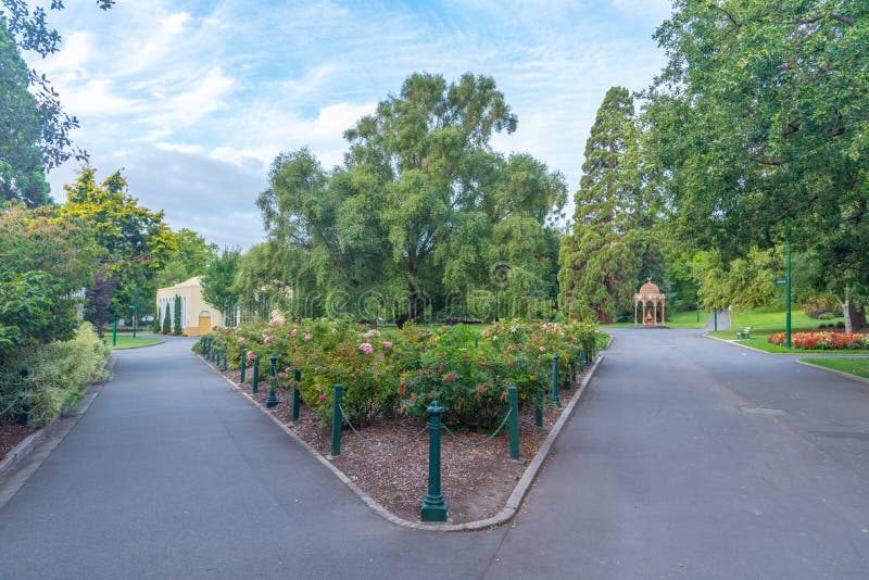 Sunset Over City Park in Launceston, Australia Stock Photo - Image of ...