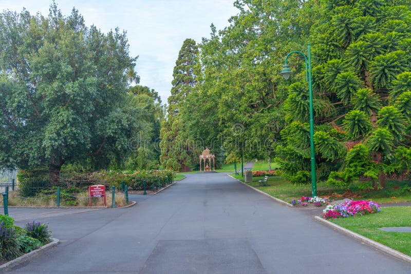 Sunset Over City Park in Launceston, Australia Stock Image - Image of ...