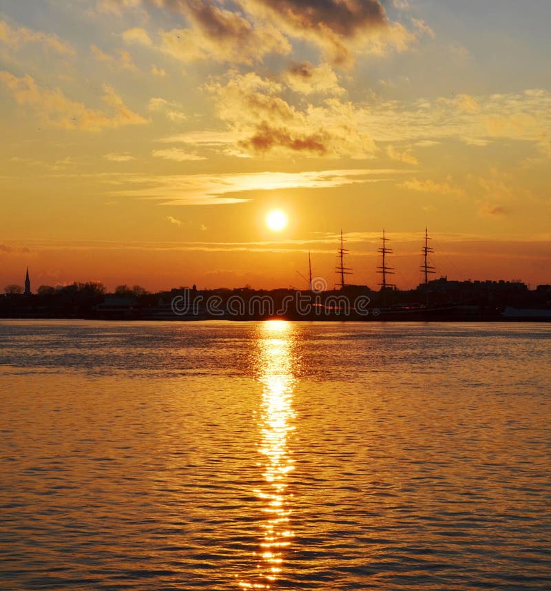 Sunset over city scape stock image. Image of skyline - 29288219