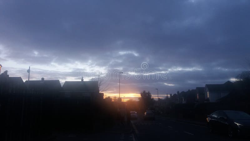 Sunset over City stock photo. Image of city, view, colours - 82957998