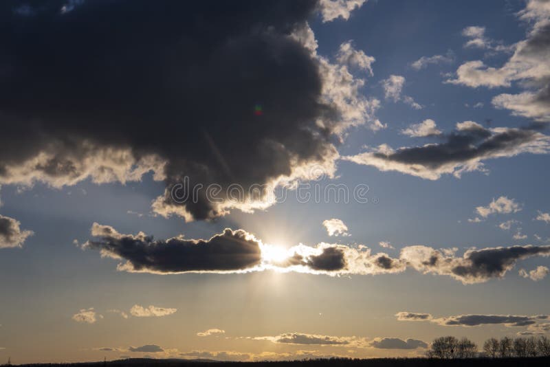 Sunset Over the Clearing,clouds Stock Image - Image of clearingclouds, panoramic: 247380679