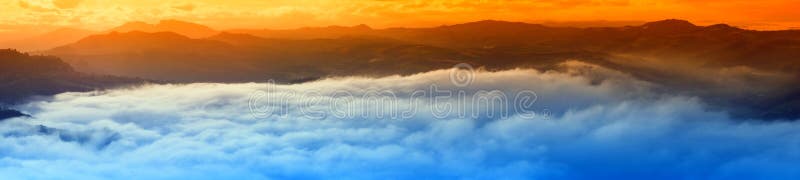 Sunset over the clouds stock photo. Image of beauty, mountains - 36387000