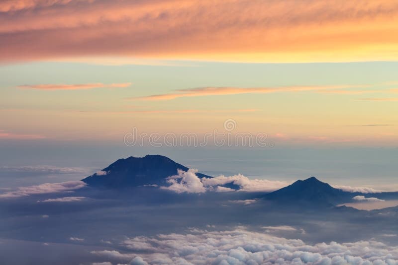 Sunset Over the Clouds. Beautiful Background with Clouds Stock Photo ...