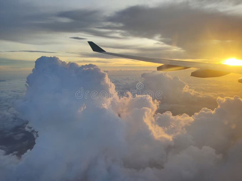 Sunset above clouds stock photo. Image of flying, freedom - 8627040