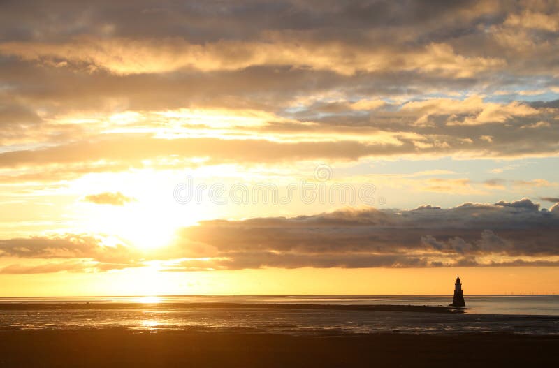 Sunset Over Cockerham Sands and Morecambe Bay Stock Image - Image of ...