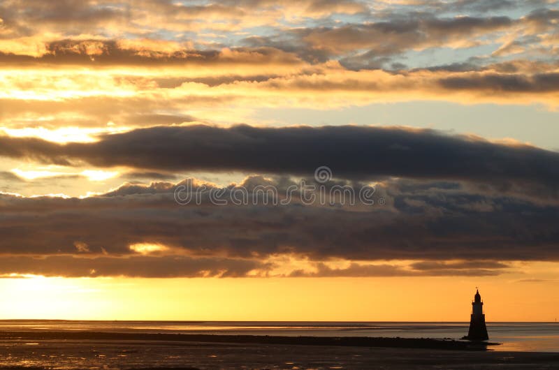 Sunset Over Cockerham Sands and Morecambe Bay Stock Image - Image of ...