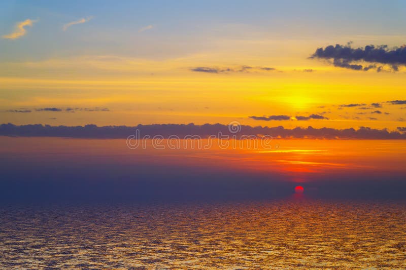 Sunset over cold ocean.2 stock photo. Image of plane - 27200852