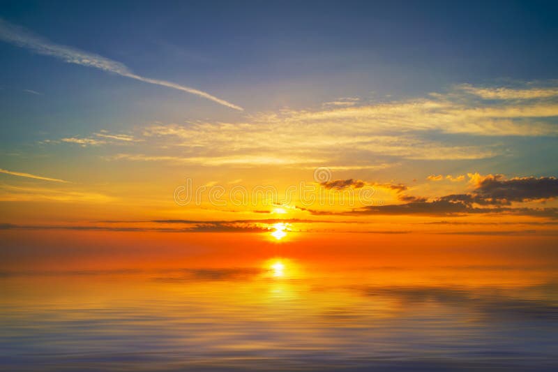 Sunset over cold ocean.2 stock photo. Image of plane - 27200852