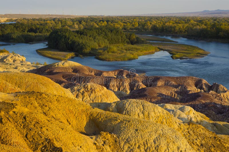 Sunset Over Colorful Riverside Stock Image - Image of geology ...