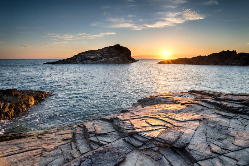 Sunset Over Porthleven in Cornwall Stock Image - Image of harbour ...