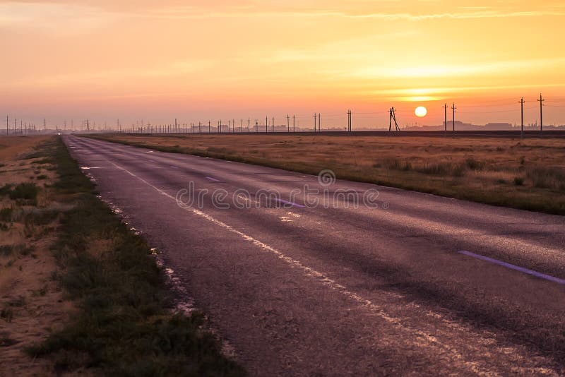 Country Road Sunset stock image. Image of farmland, sunset - 10940251