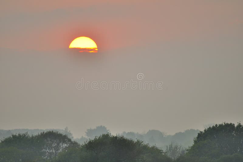 Sunset Over the Countryside in Brittany Stock Photo - Image of sunset ...