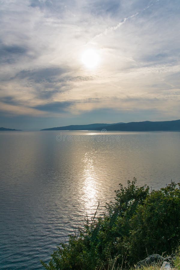Sunset Over Croatias Mediterranean Cliffs, Ocean View Stock Photo ...
