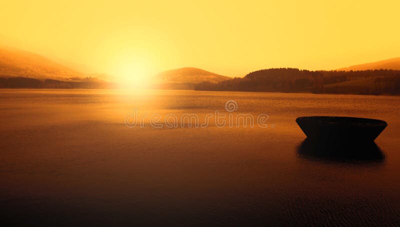 Sunset Over Dam in Czech Republic Stock Photo - Image of idyllic ...