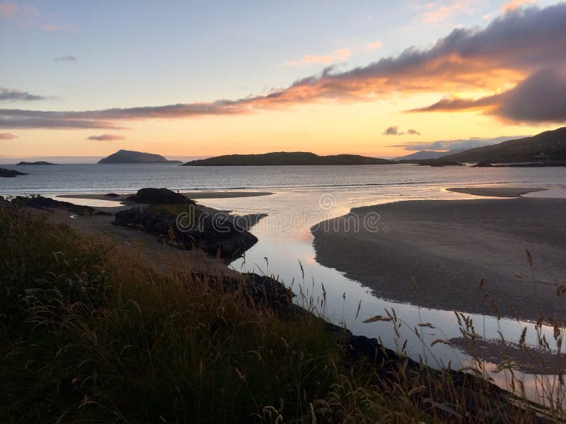 Derrynane Beach Sunset stock image. Image of derrynane - 121037387