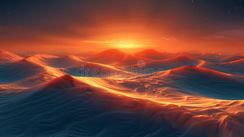 Sunset Over Cracked Desert Land with Dramatic Clouds, Arid Landscape ...