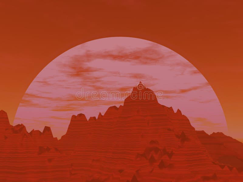 Sunset over desert mesa stock illustration. Illustration of peak - 53683362