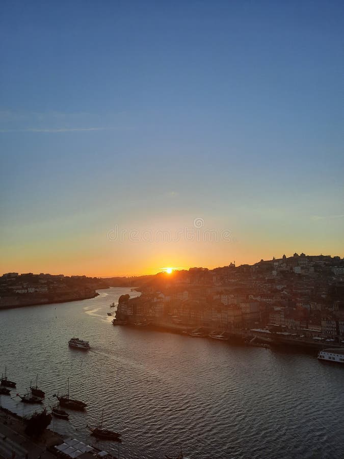 Sunset Over the Douro and the City of Porto Stock Photo - Image of ...