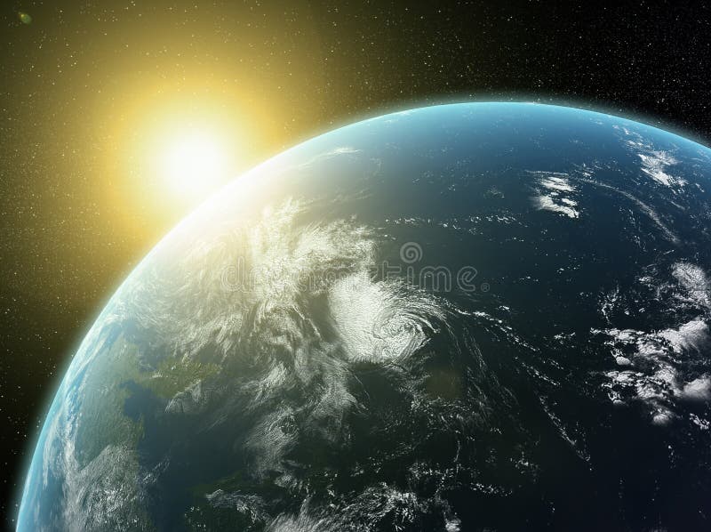 Orbit of Planet Earth in Outer Space. Stock Illustration - Illustration ...