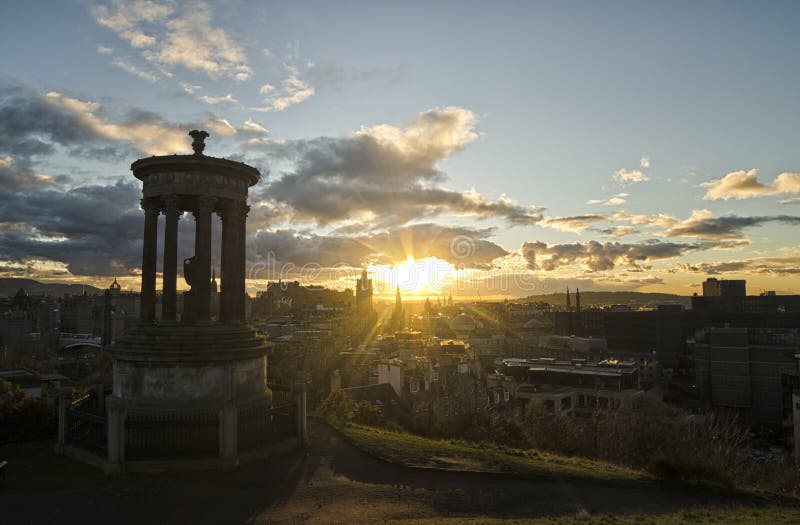 Sunset over Edinburgh stock image. Image of edinburgh - 78530163