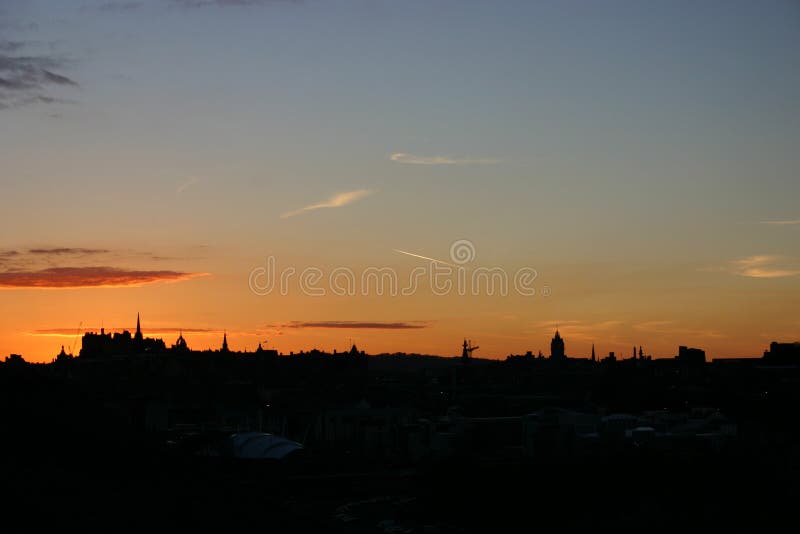 Sunset over Edinburgh stock image. Image of scotland - 40539507