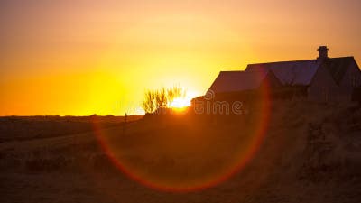 Sunset over a farm stock photo. Image of bright, grass - 29231606