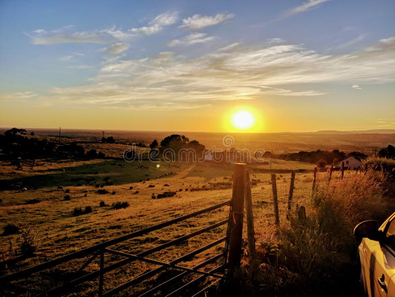 Sunset over the farm stock image. Image of blackburn - 129869231