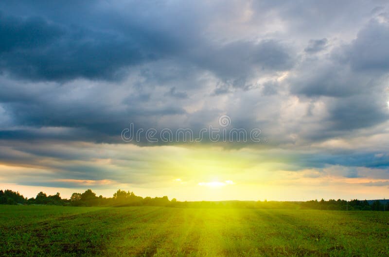 Sun Rays Falling through the Clouds Stock Image - Image of dramatic ...