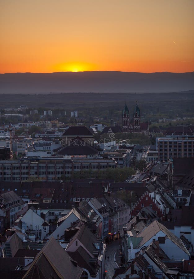 City of Freiburg, Germany in Winter Stock Image - Image of freeze, high ...