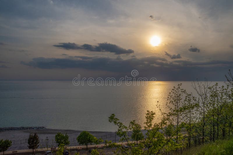 Sunset Over Goderich, Ontario Stock Photo - Image of trees, green ...