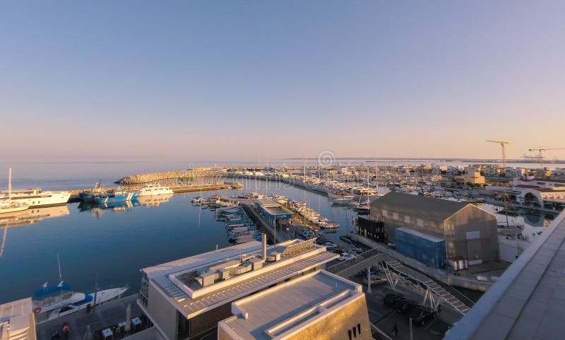 Sunset Over Harbour Rooftop View Editorial Stock Image - Image of ...
