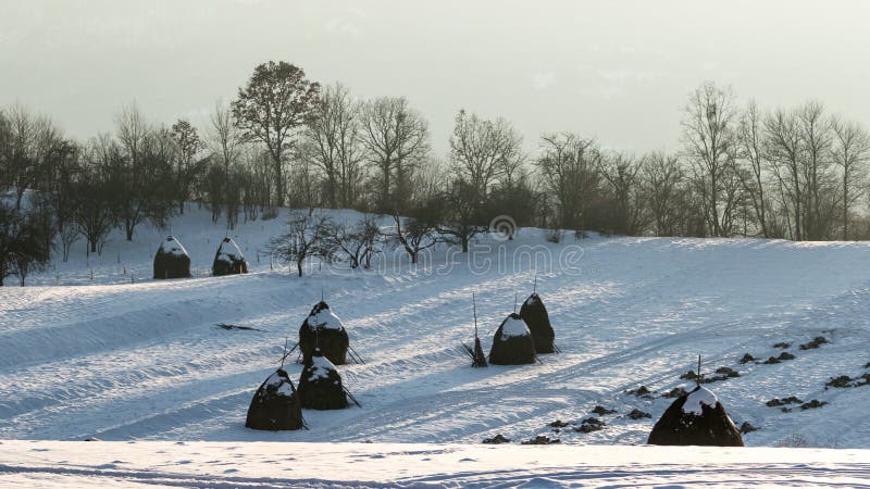 Sunset over the haystacks stock image. Image of explore - 88409789