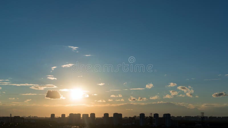 Sunset Over High-rise Buildings in the City Stock Photo - Image of ...