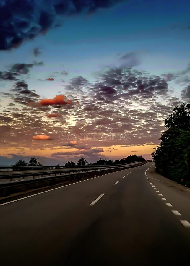 Sunset Over Highway Picture. Image: 91760384