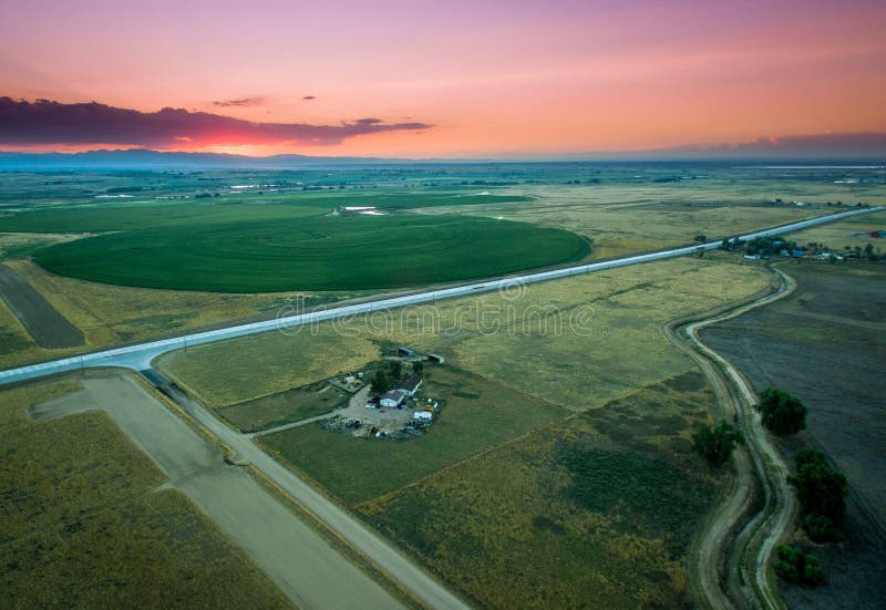 Sunset Over Homestead on Eastern Plains in Colorado Stock Image - Image ...