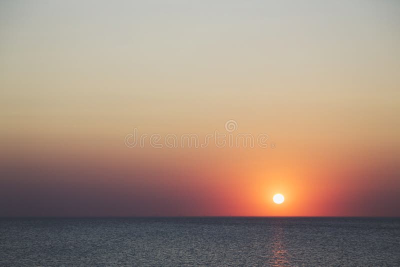 Sunset Over the Horizon of the Ocean Stock Photo - Image of boat ...