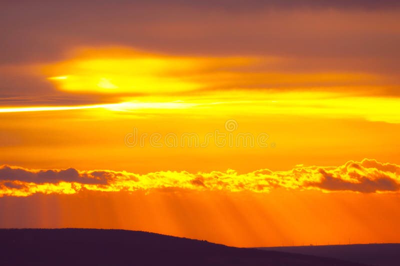 Sunset over horizon stock image. Image of countryside - 81449297