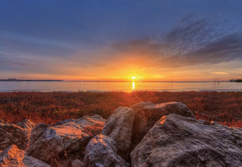 Sunset over the horizon stock photo. Image of horizon - 30367096