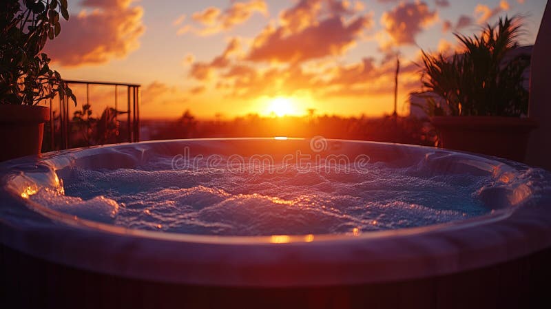 Sunset Hot Tub Oasis Stock Photos - Free & Royalty-Free Stock Photos ...
