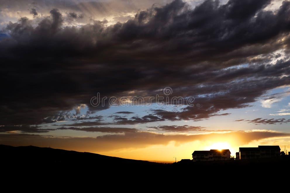 Sunset Over House stock photo. Image of panorama, orange - 59220438