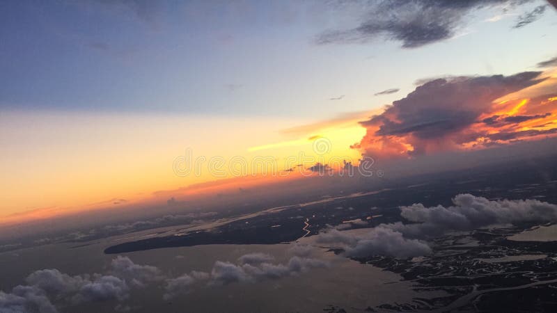 Sunset over Houston stock image. Image of sunset, clouds - 55928109