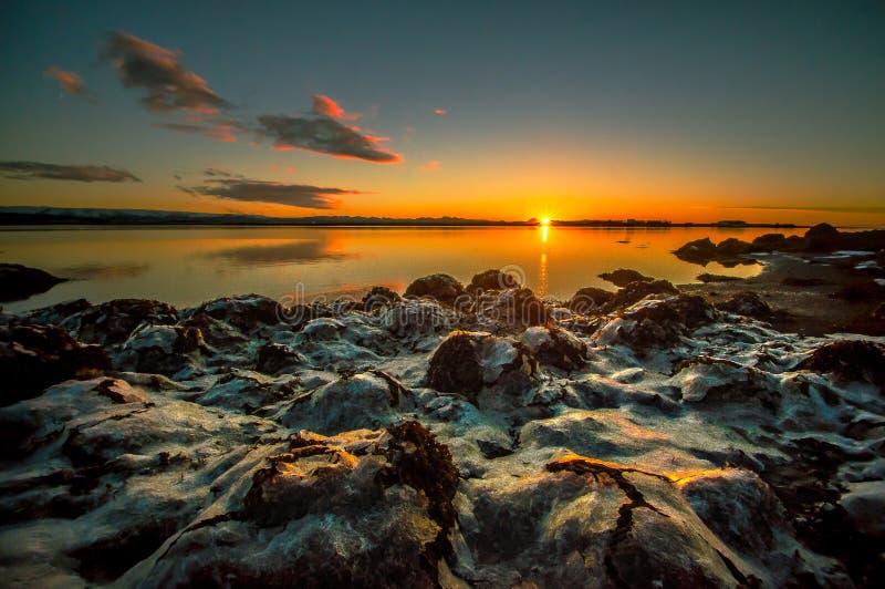 Sunset over ice stock photo. Image of sunset, sundown - 30908016